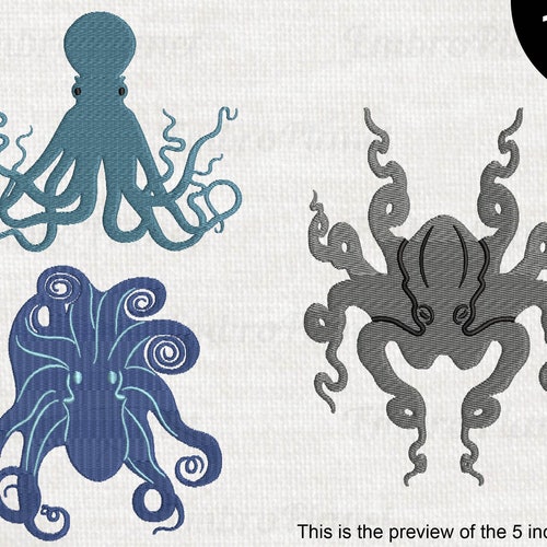 Octopus Machine Embroidery Design - Etsy