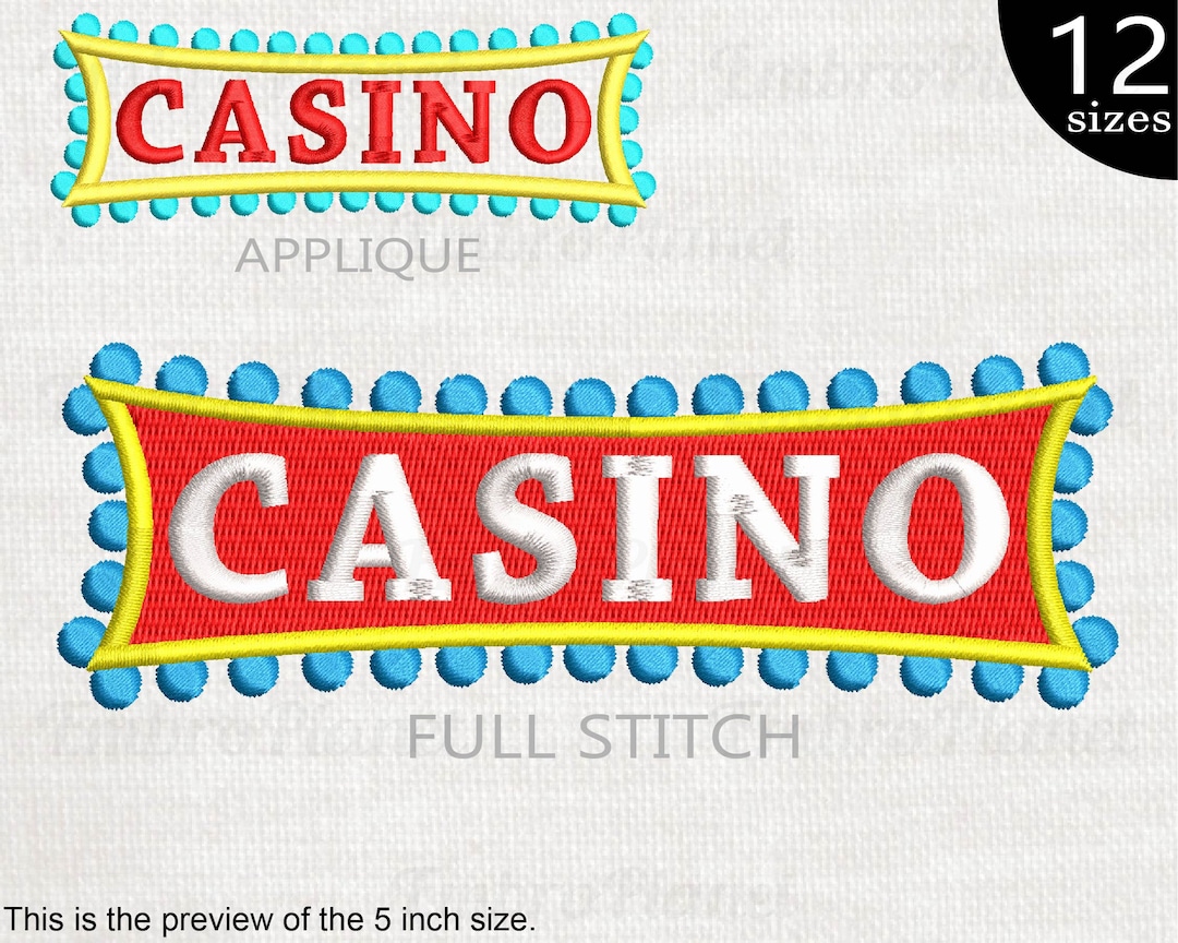 Casino Sign Embroidery Designs – Las Vegas Light, Applique & Full ...