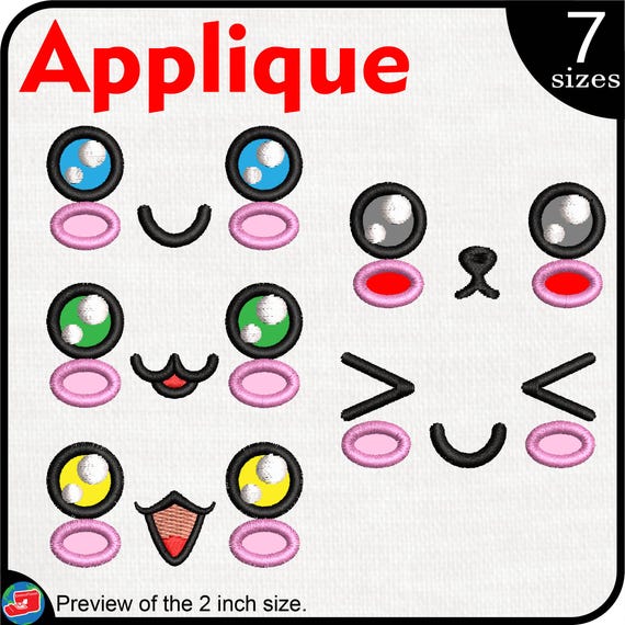 Kawaii Face Machine Embroidery
