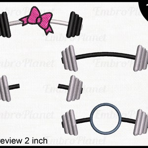 Barbell Embroidery Designs - Gym Fitness, Sport (digital Download) - Etsy