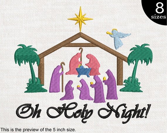 Nativity Design for Embroidery Machine Instant Download | Etsy
