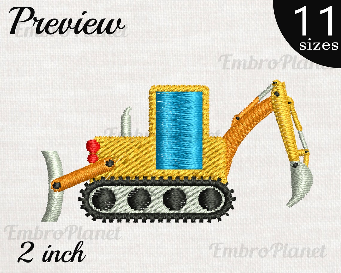 Construction Backhoe Design for Embroidery Machine Graphic | Etsy