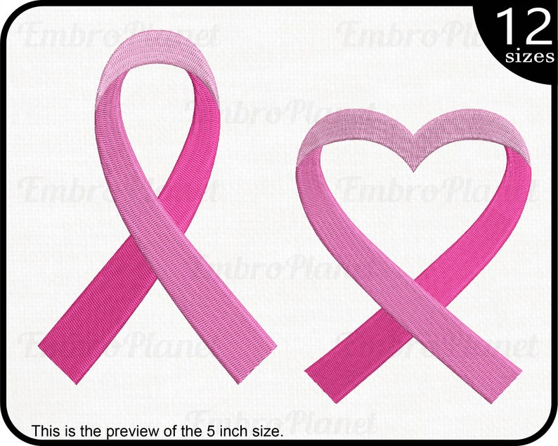 Pink Ribbons Designs for Embroidery Machine Instant Download - Etsy