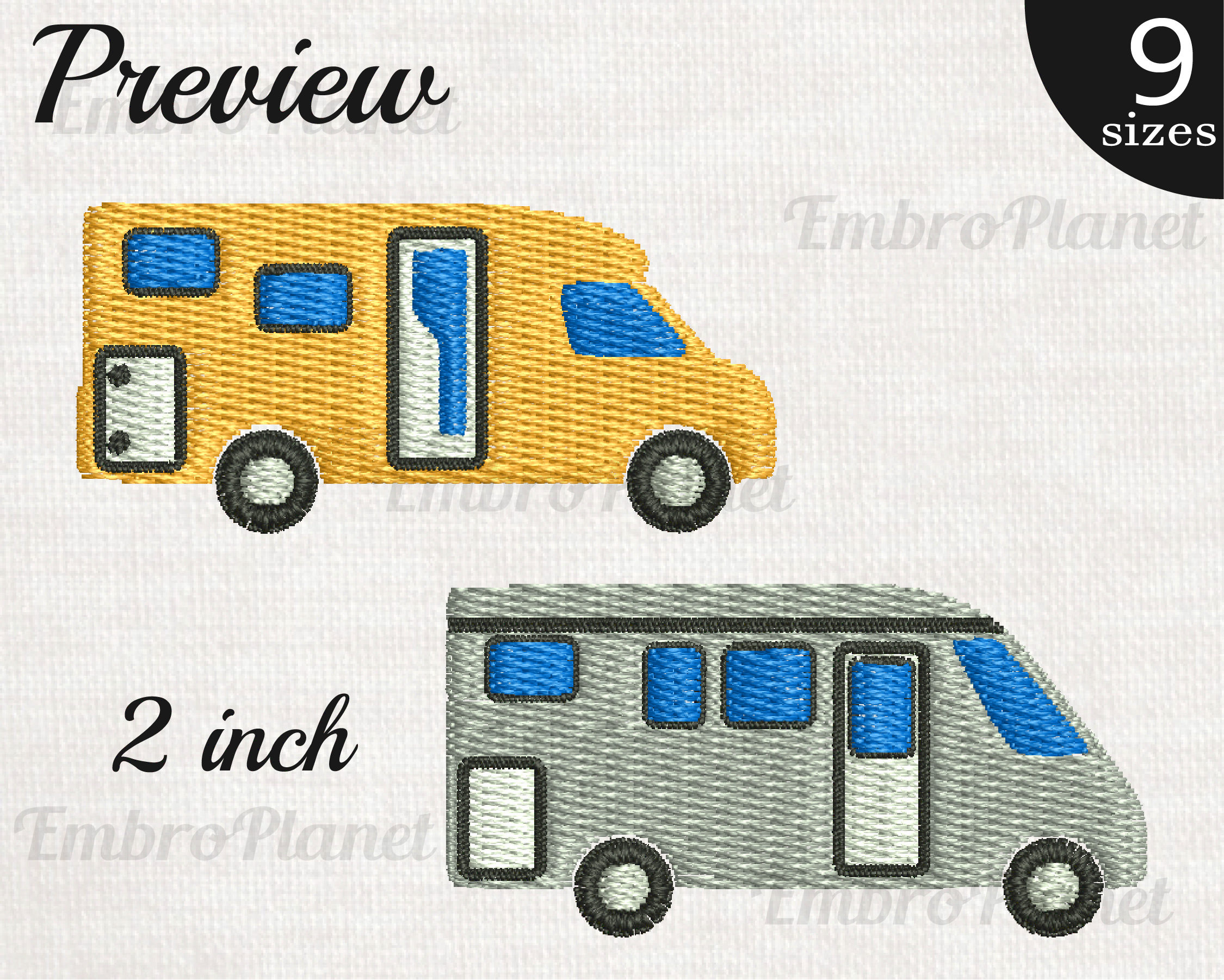 Modern Campervan Design for Embroidery Machine Instant - Etsy Australia