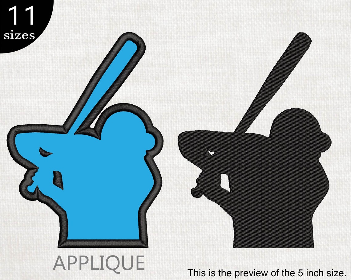 Baseball Batter Designs for Embroidery Machine Instant - Etsy