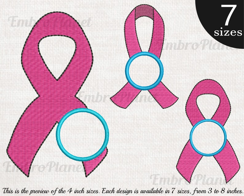 Breast Cancer Ribbons Designs for Embroidery Machine Instant | Etsy