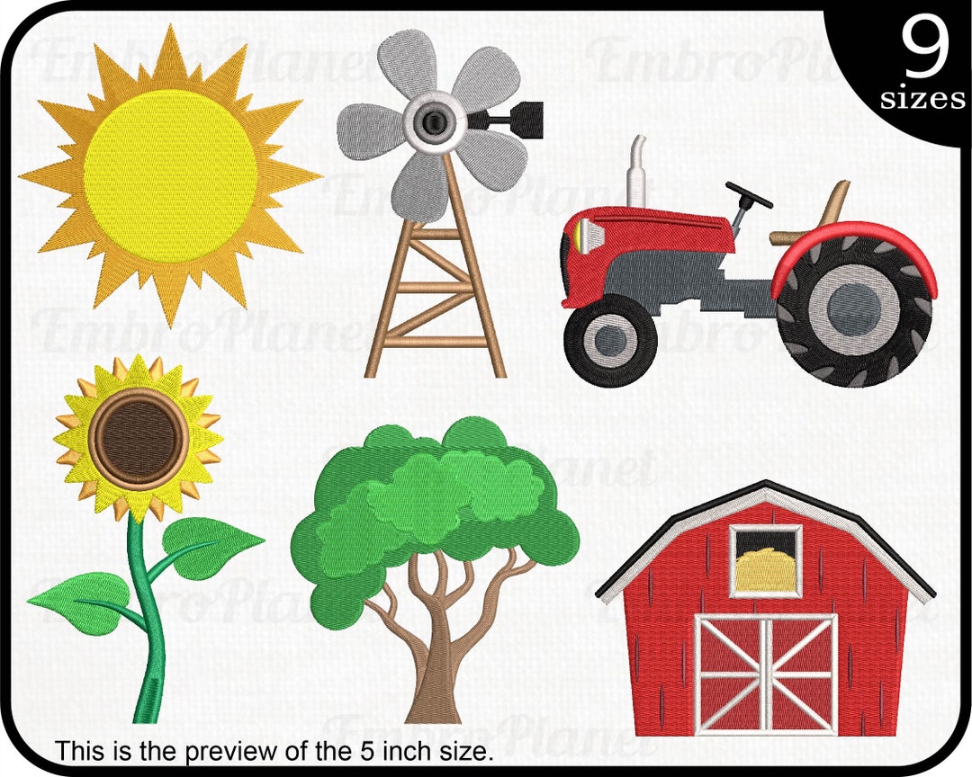 The Farm - Designs for Embroidery Machine Instant Download Digital File ...