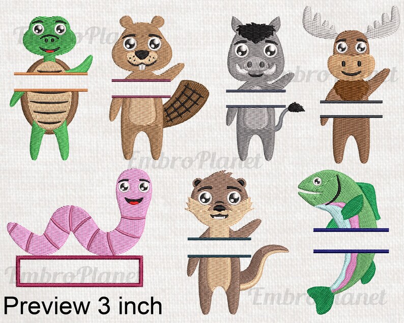 Split Hi Animals Designs for Embroidery Machine Instant - Etsy