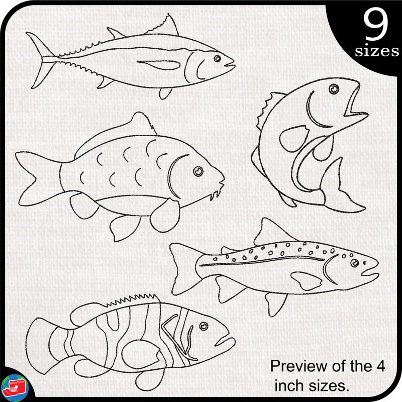 Fish Embroidery - Etsy