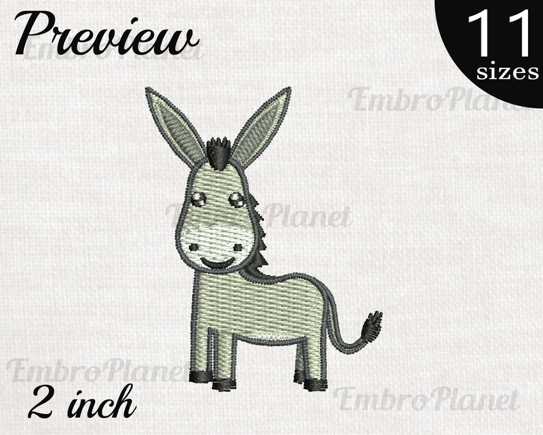 Donkey Design for Embroidery Machine Digital Graphic File - Etsy
