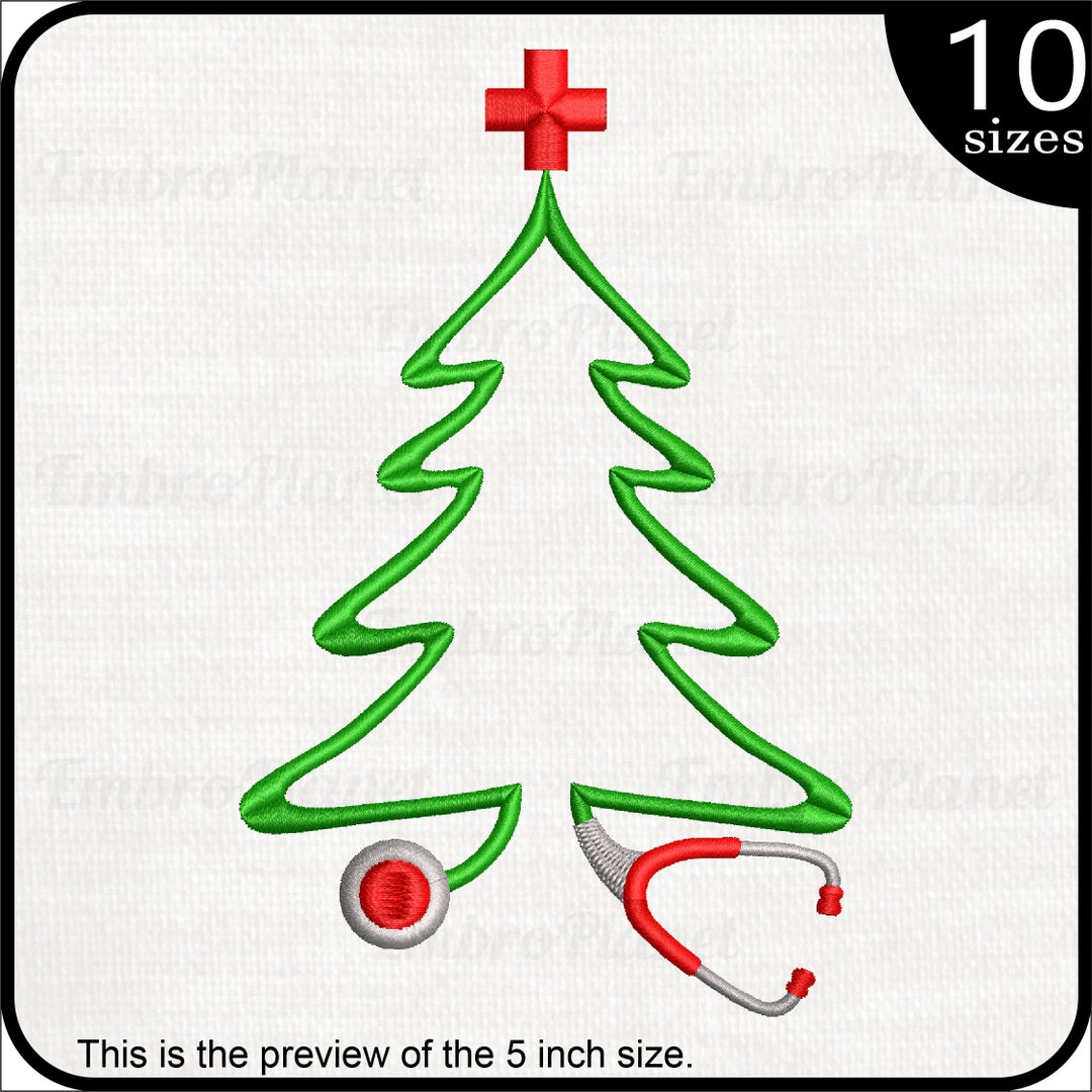 Medical Christmas Tree - Design for Embroidery Machine Instant Download ...