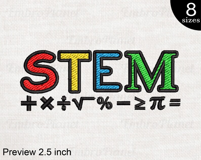 Stem Math Signs Design for Embroidery Machine Instant - Etsy