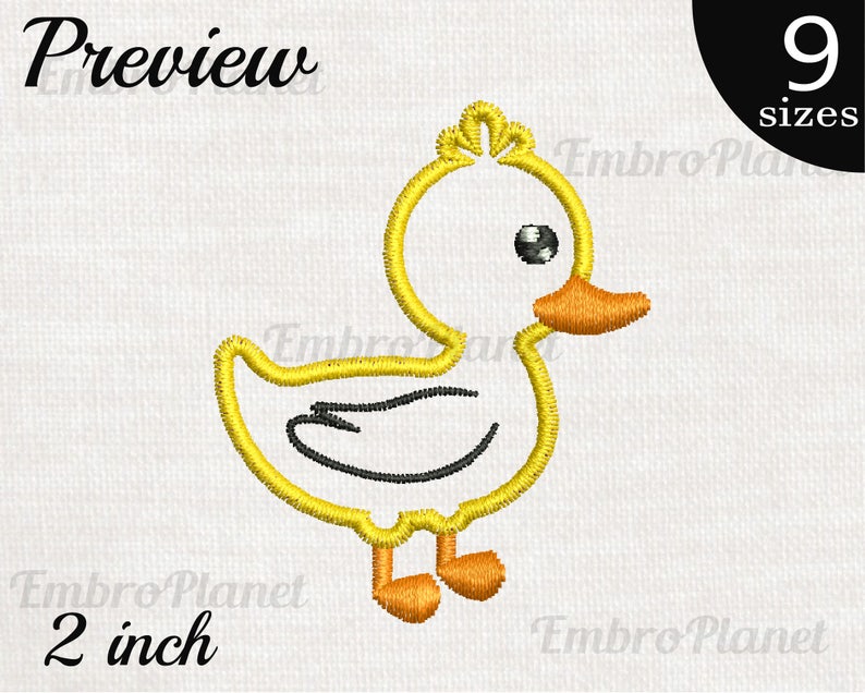 Applique Duckling Design for Embroidery Machine Instant - Etsy