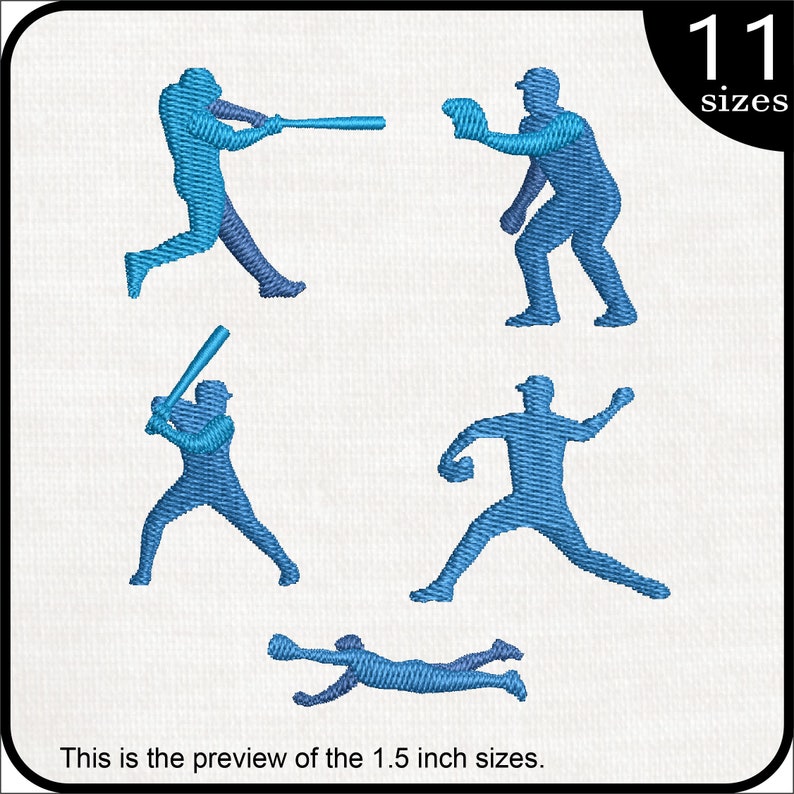 Baseball Players - Designs for Embroidery Machine Instant Download ...