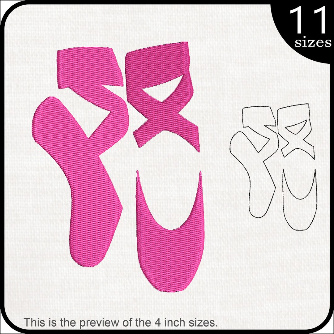 Ballet Shoe Embroidery Design – Pink Dance Icon (digital Download) - Etsy