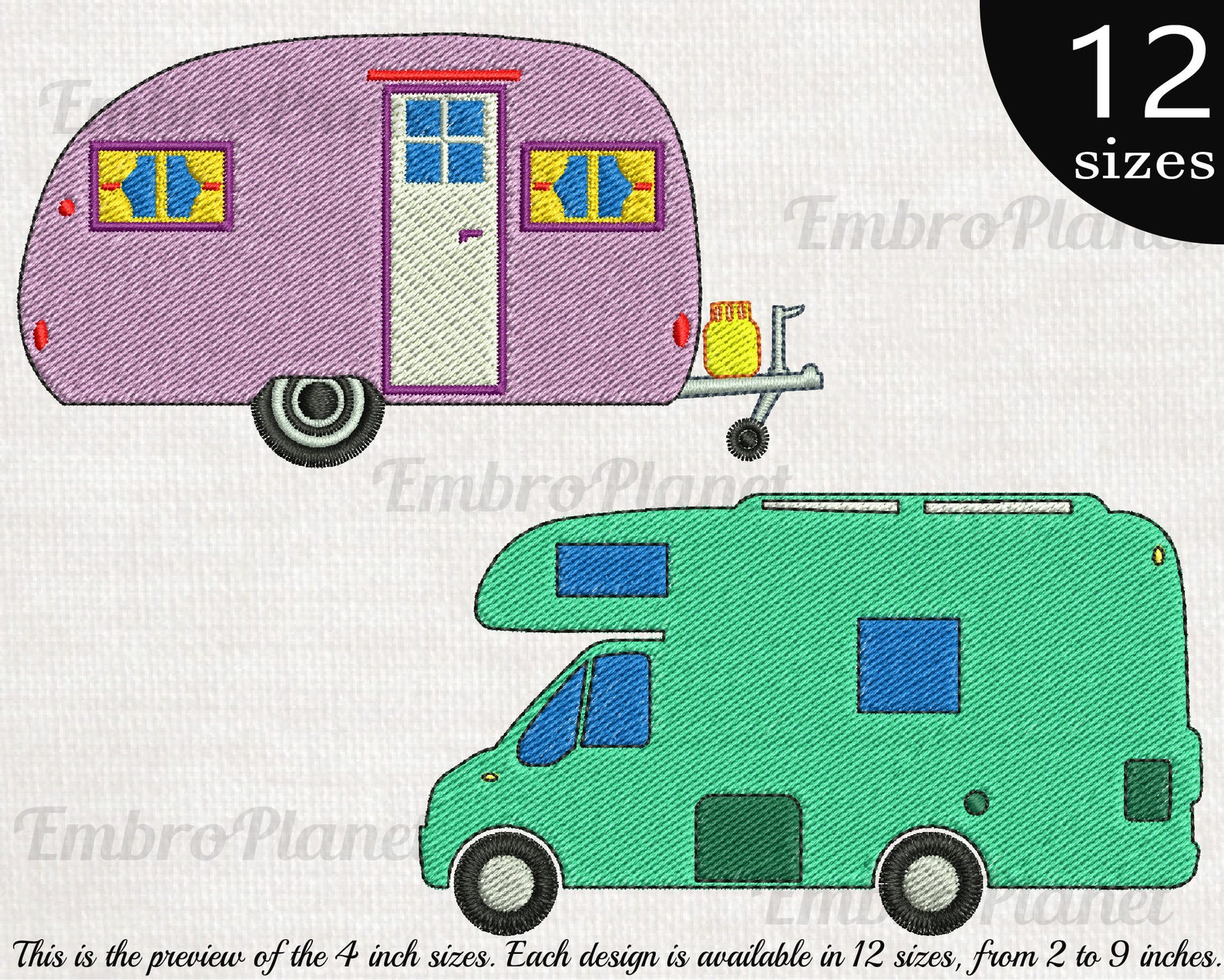 Campers Designs for Embroidery Machine Instant Download - Etsy