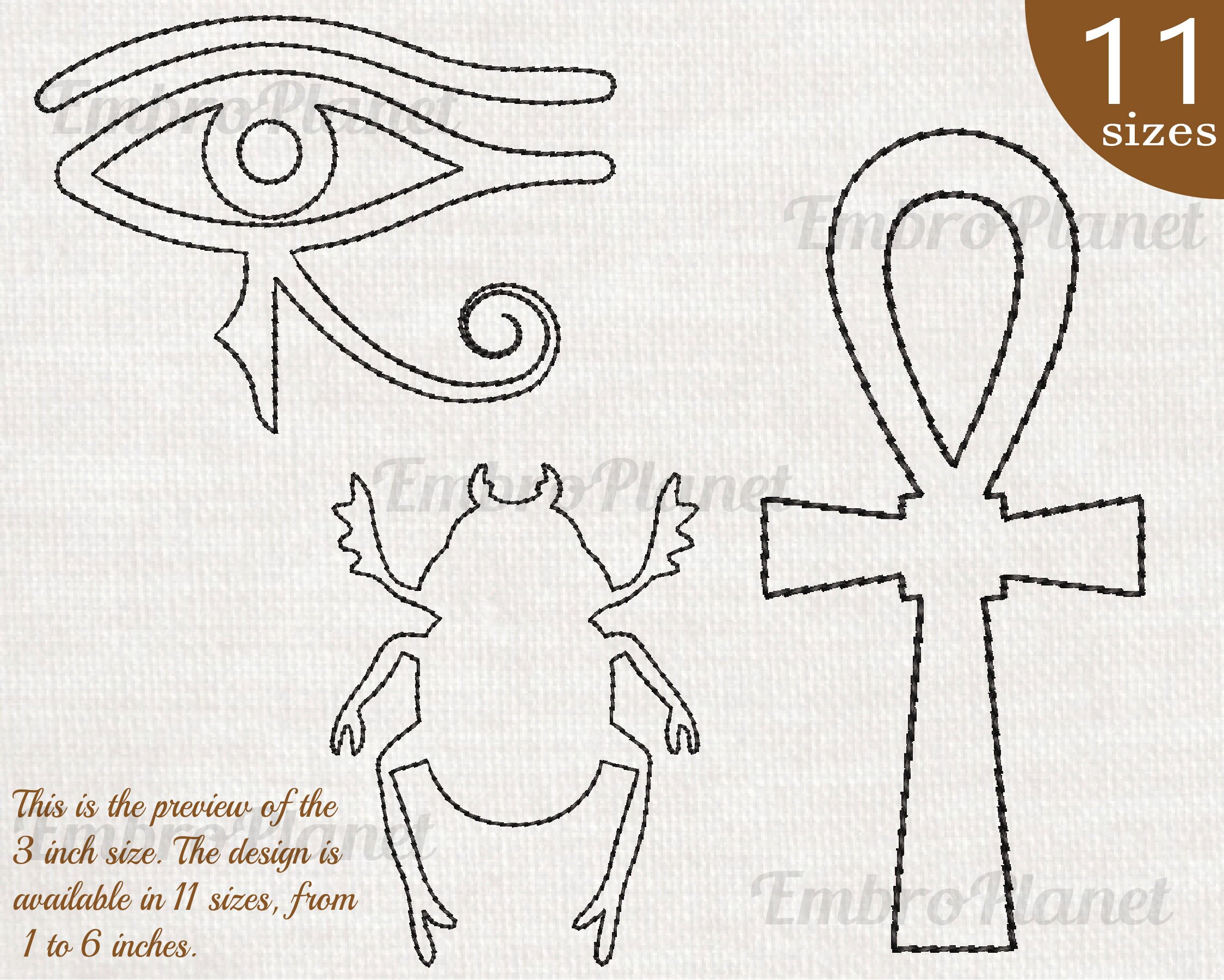 Outline Egypt - Designs for Embroidery Machine Instant Download Digital ...