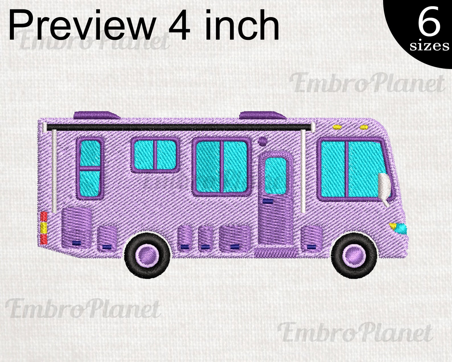 Motorhome Design for Embroidery Machine Instant Download - Etsy