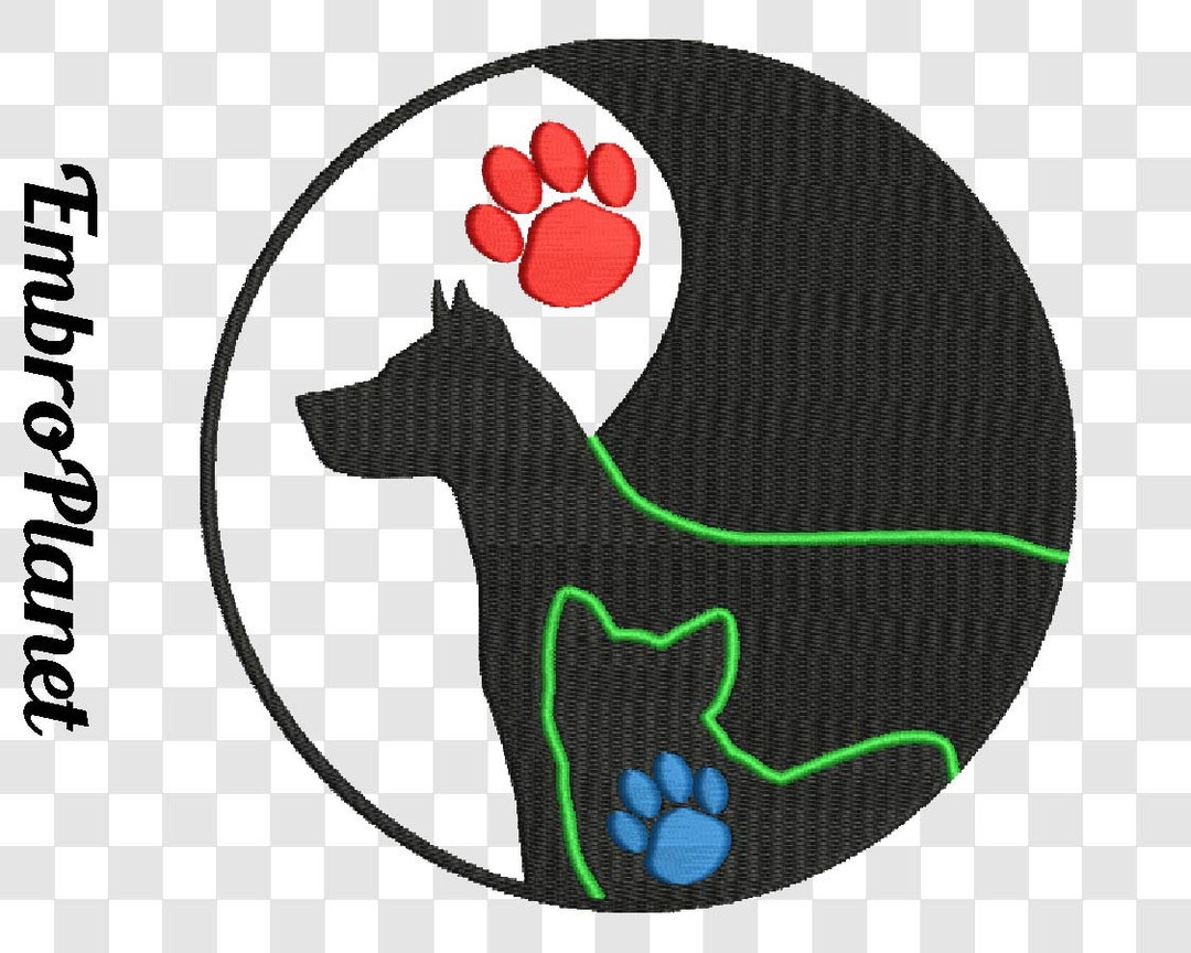 Dog and Cat Sign Design for Embroidery Machine Digital - Etsy