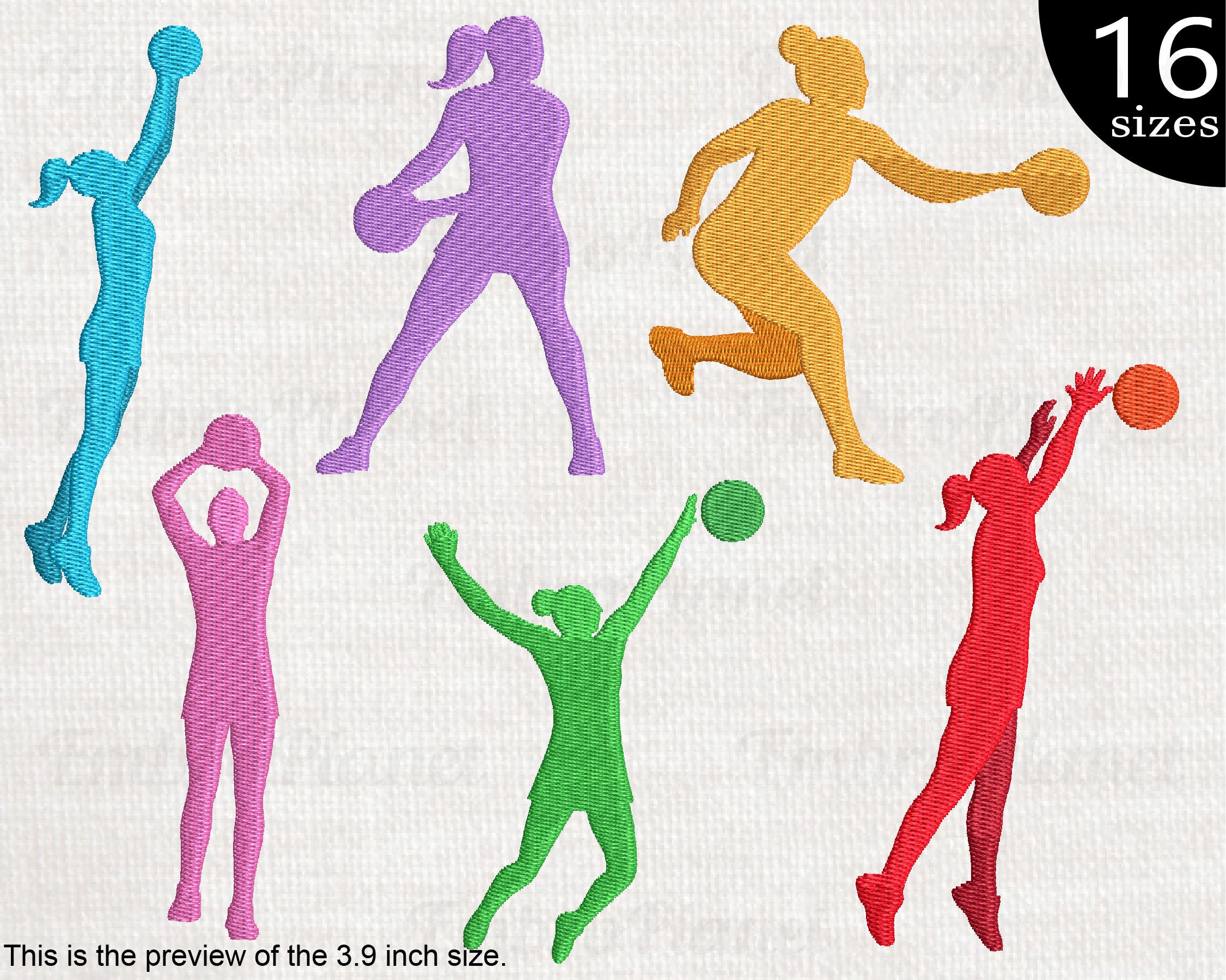 Netball Girls Designs for Embroidery Machine Instant - Etsy Australia