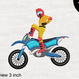Motocross Biker Posing - Design for Embroidery Machine Instant Download ...