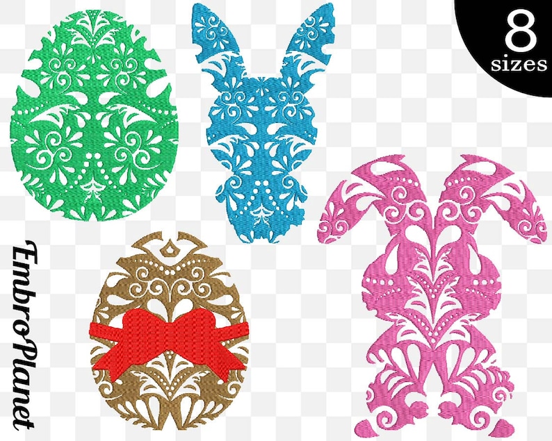 Zentangle Easter Egg and Bunny - Designs for Embroidery Machine Instant ...