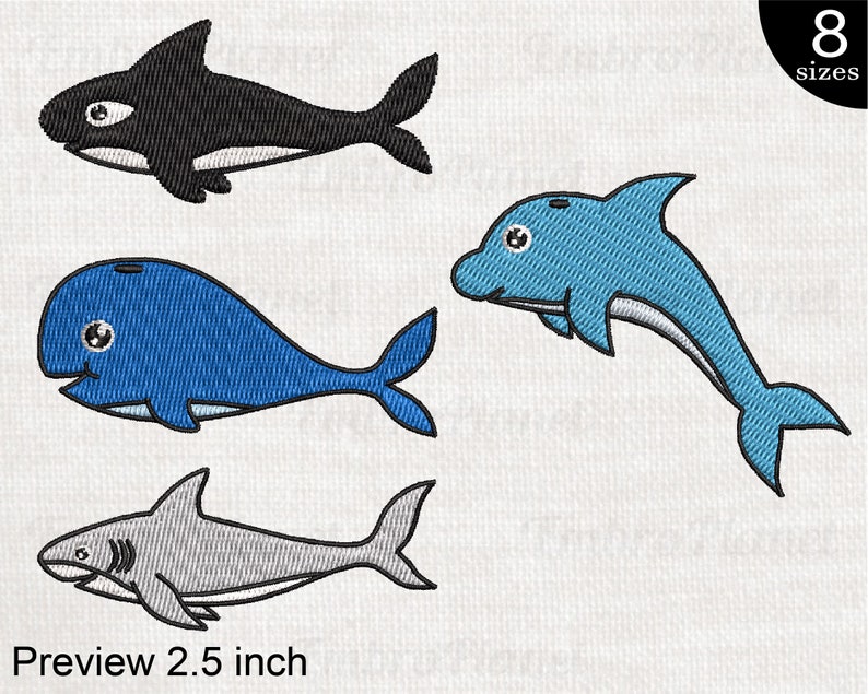 Sea Animal Embroidery Designs: Files for Embroidery Machine (digital ...