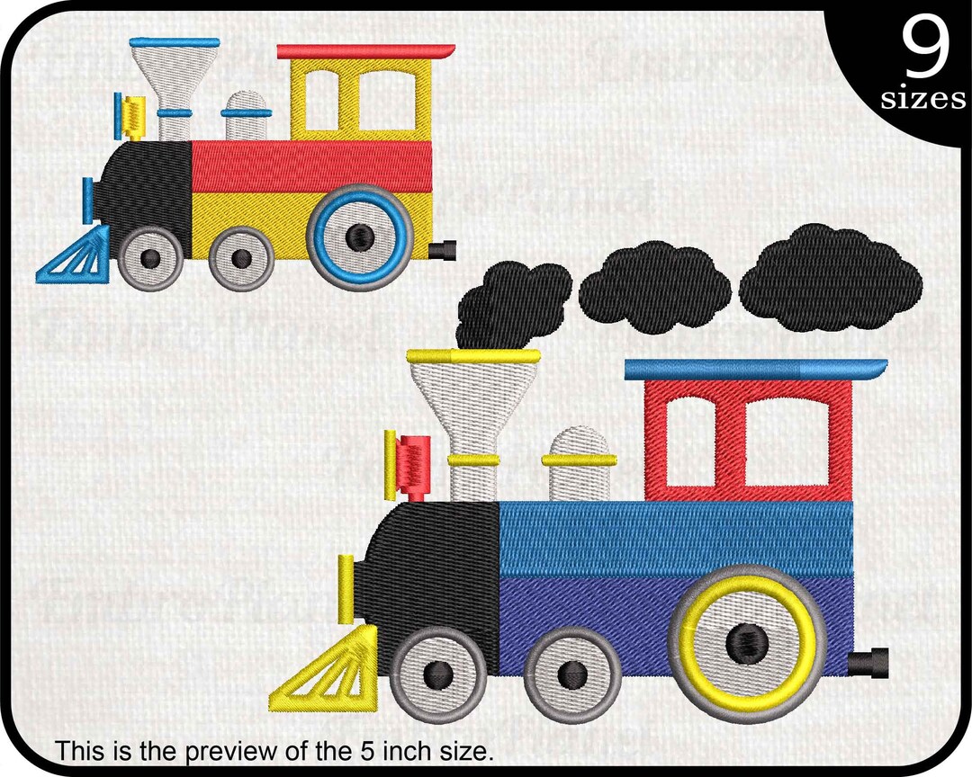 Steam Train - Designs for Embroidery Machine Instant Download Digital ...