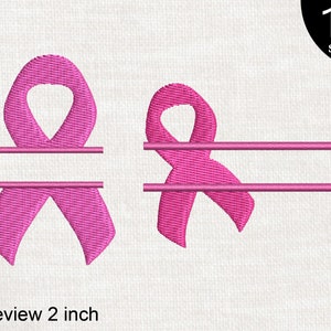 Split Breast Cancer Ribbon Embroidery Design - Instant Download - Etsy