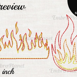 Outline Fire Embroidery Design - Flames Icon (digital Download) - Etsy