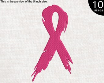 Torn Cancer Ribbon Embroidery - Etsy