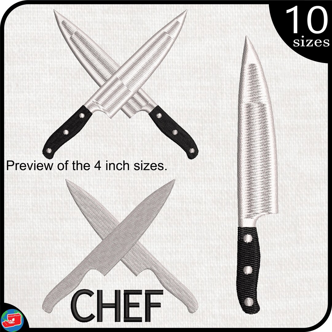 Chef Knives Kitchen - Designs for Embroidery Machine Instant Download ...