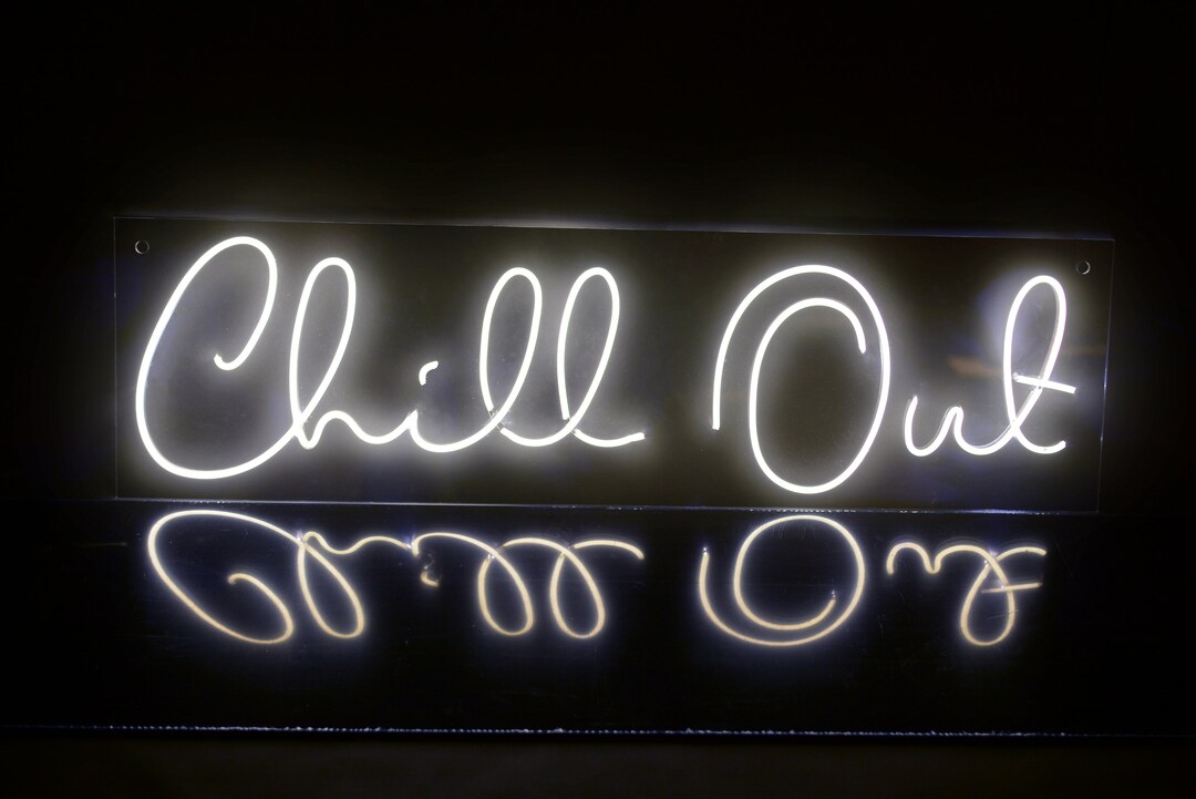 Chill Neon Sign, College Apartment Decor, Over Bed Wall Decor College ...
