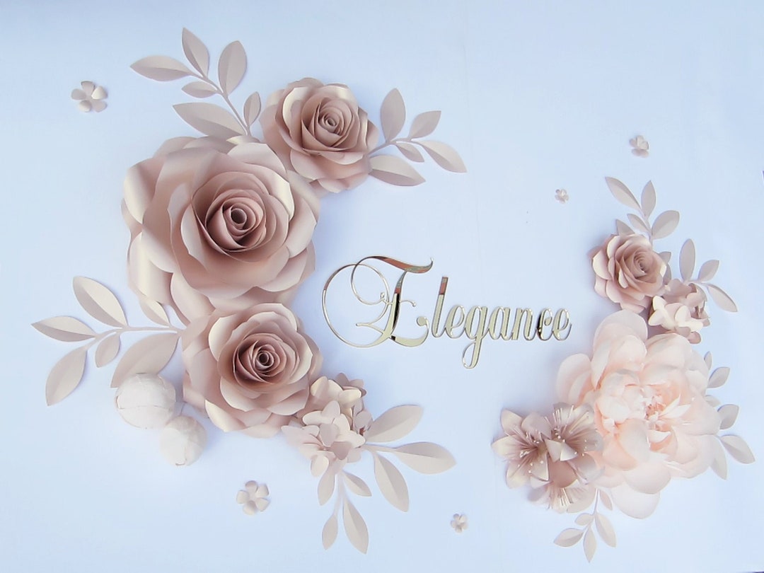 Nursery Flower Wall Decor and Name Sign, Paper Flower Name, Large Paper ...