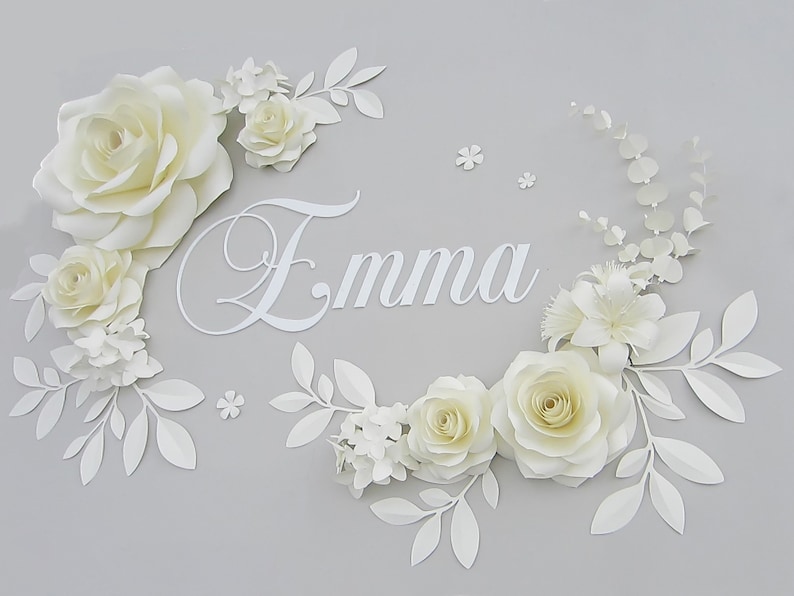 Paper Flower Wall Decor to Go Around Name Above Crib Nursery - Etsy