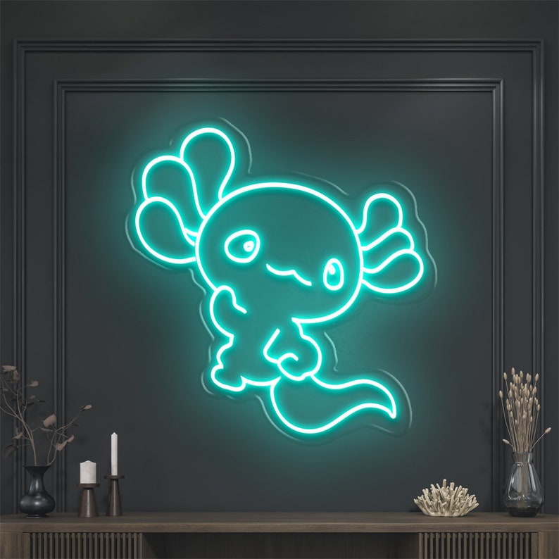 Kawaii Axolotl Neon Sign, Custom Anime Wall Art - Etsy