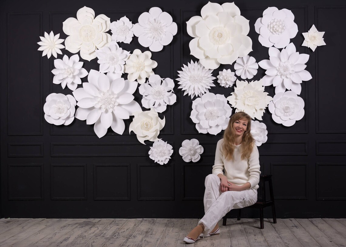 Extra Large Paper Flowers Backdrop Wedding Backdrop Paper - Etsy