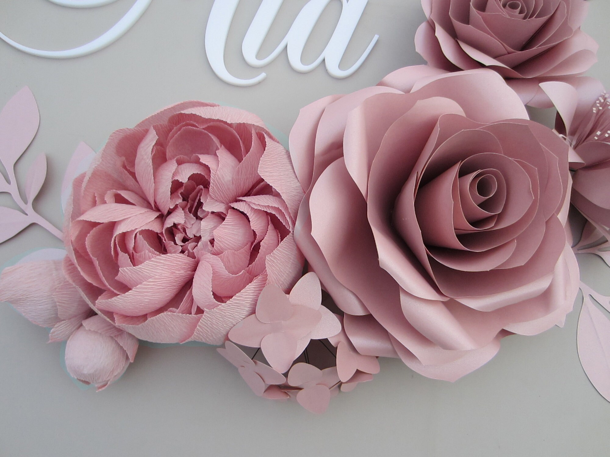 Baby Name Sign With Paper Flower Wall Decor Above Crib - Etsy UK