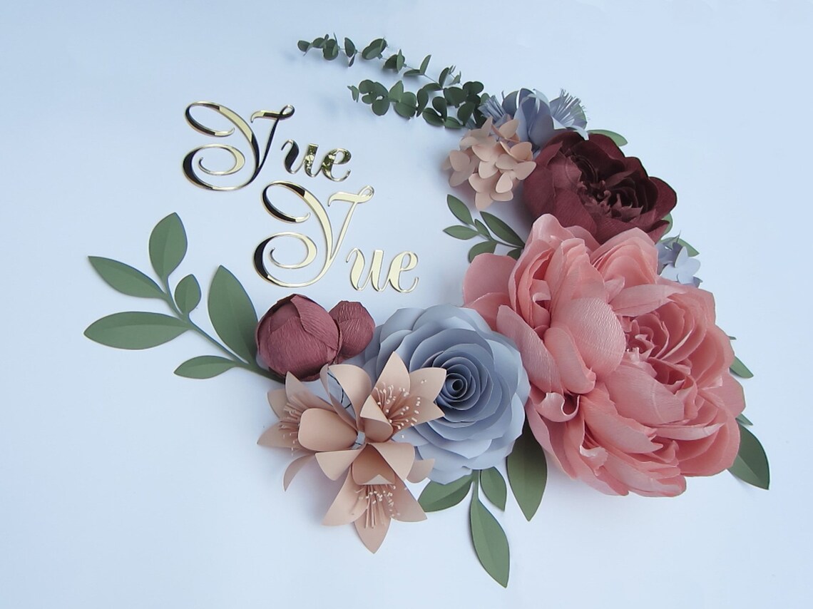 Baby Name Sign with Paper Flower Wall Decor Above Crib | Etsy