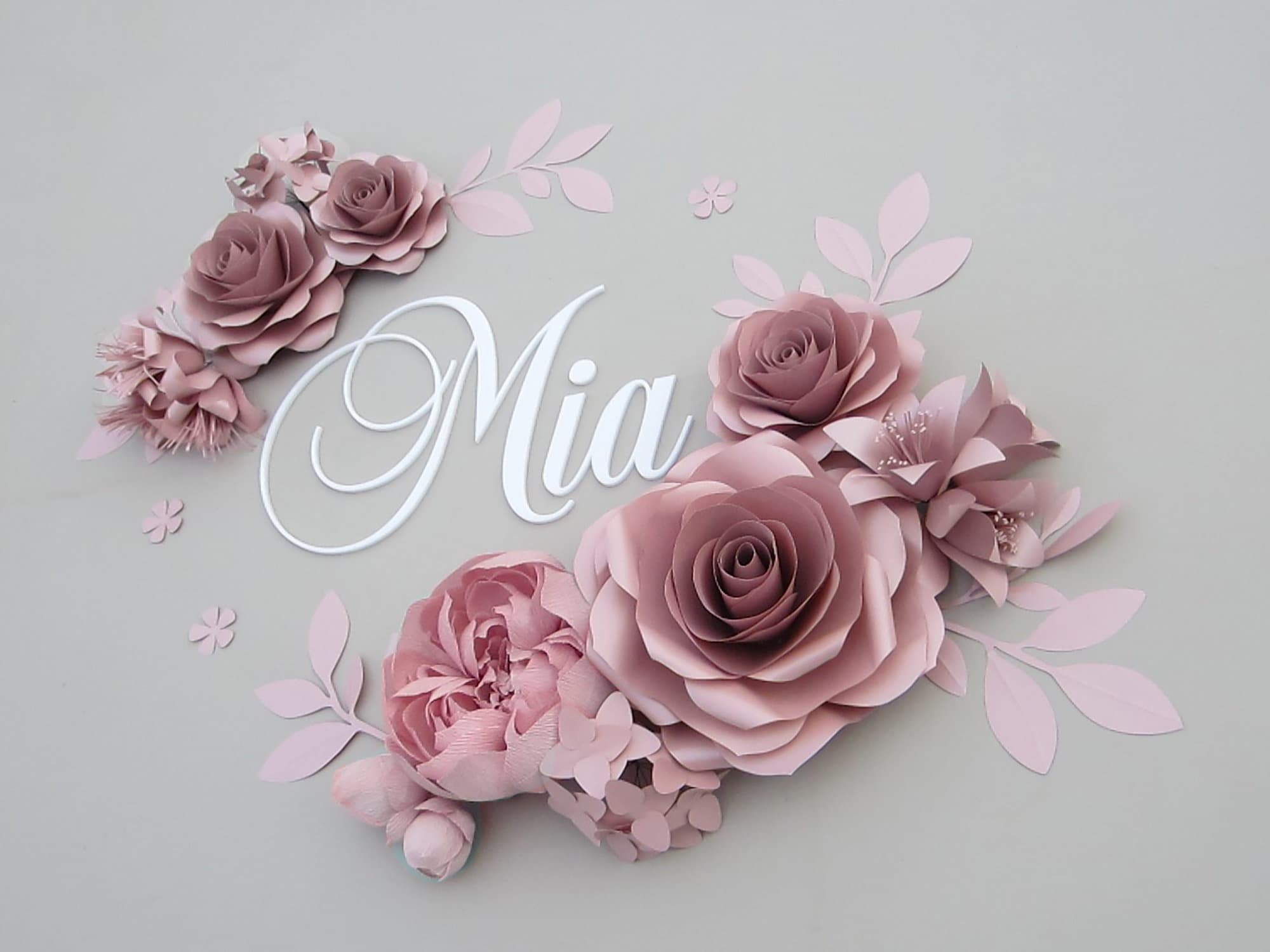 Baby Name Sign With Paper Flower Wall Decor Above Crib - Etsy UK