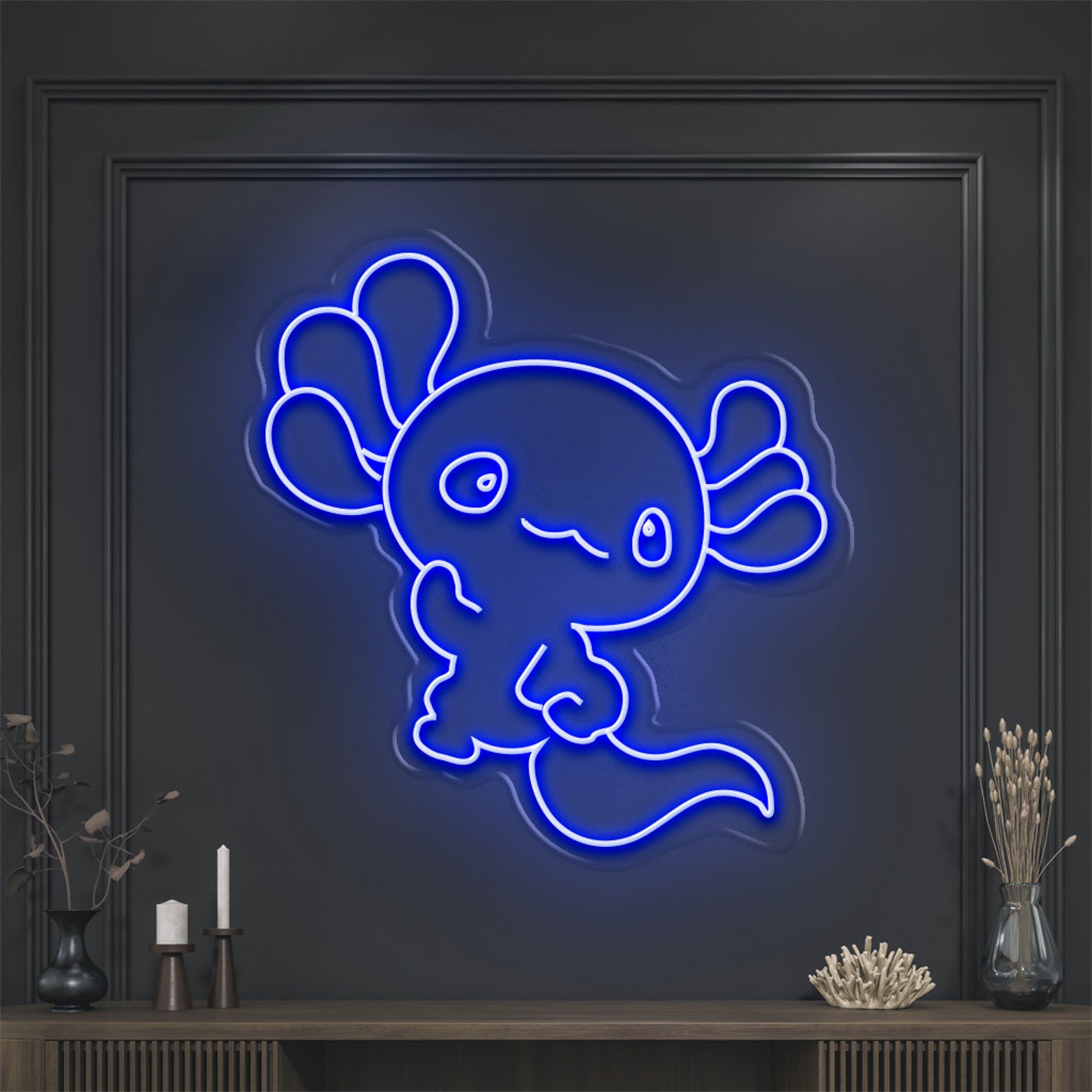 Kawaii Axolotl Neon Sign, Custom Anime Wall Art - Etsy