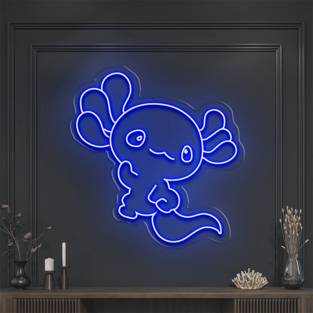 Kawaii Axolotl Neon Sign, Custom Anime Wall Art - Etsy
