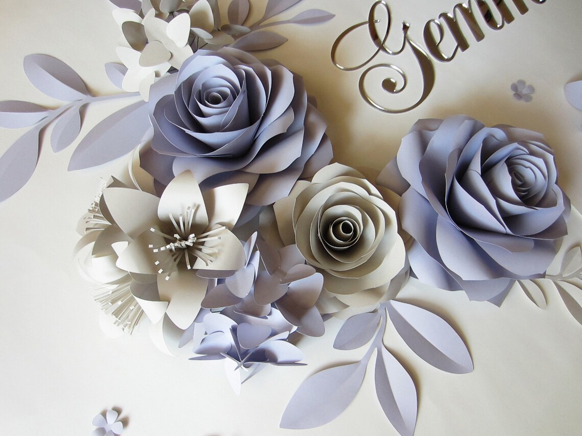 Baby Name Sign With Paper Flower Wall Decor Above Crib - Etsy