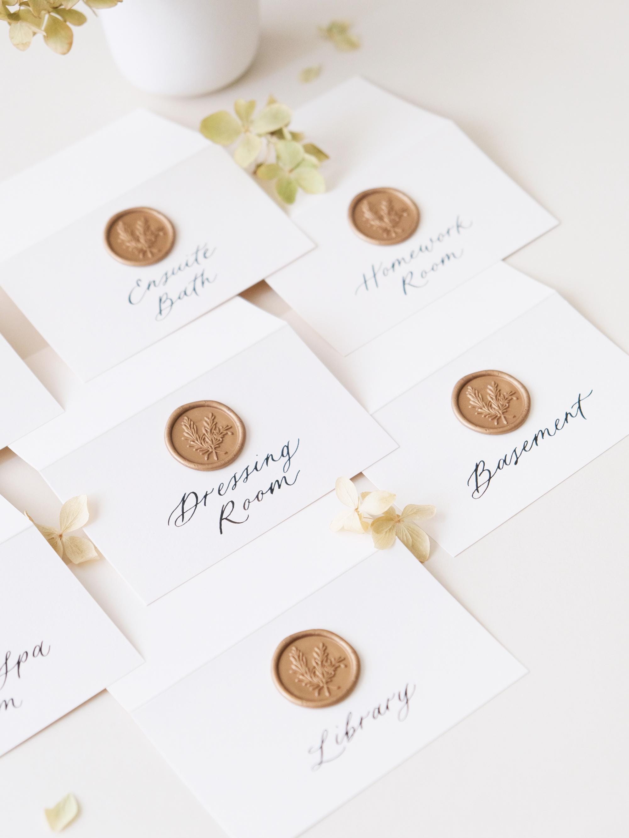 Tented Place Cards / Table Cards With Calligraphy & Vintage Gold ...
