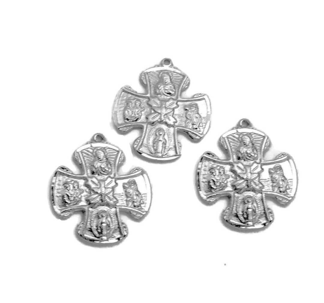 Lot of 3 Charms 4 Way Cross Cross Charm Jesus Christ - Etsy