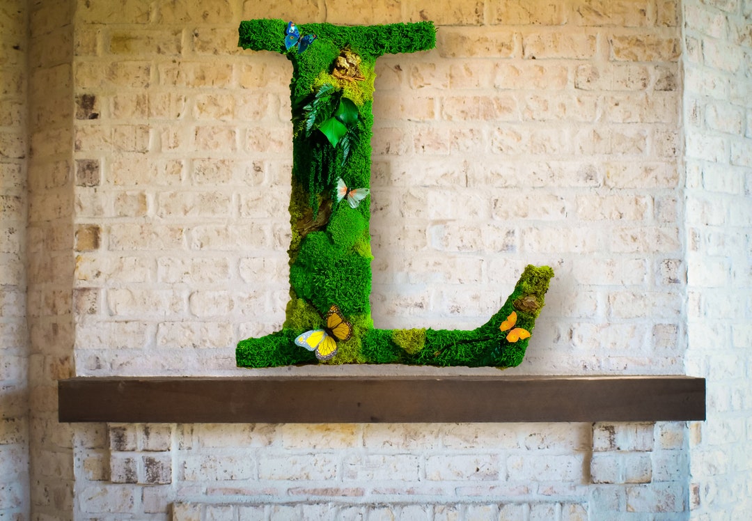 Preserved Moss Letter: Custom Wall Art, Woodland Nursery Decor (61 CM ...