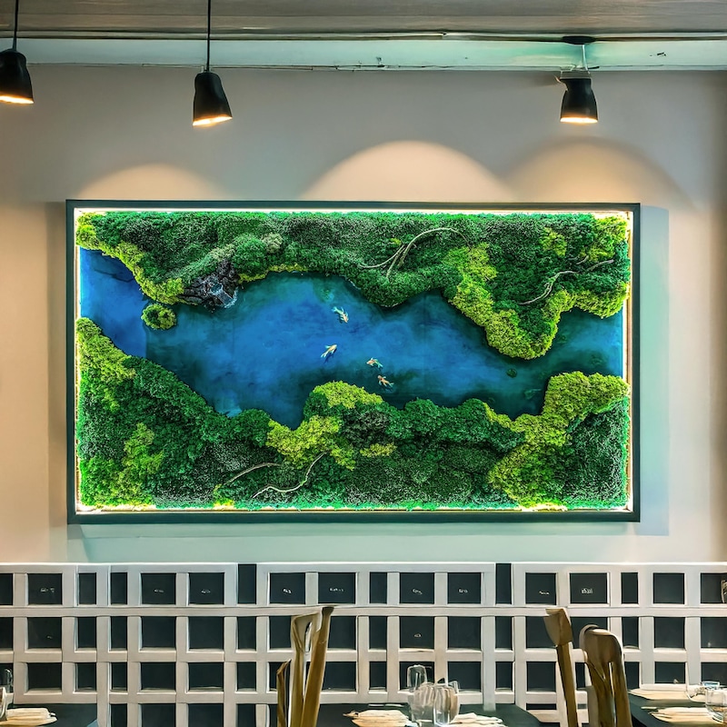Lighted Moss Wall Art - Etsy UK