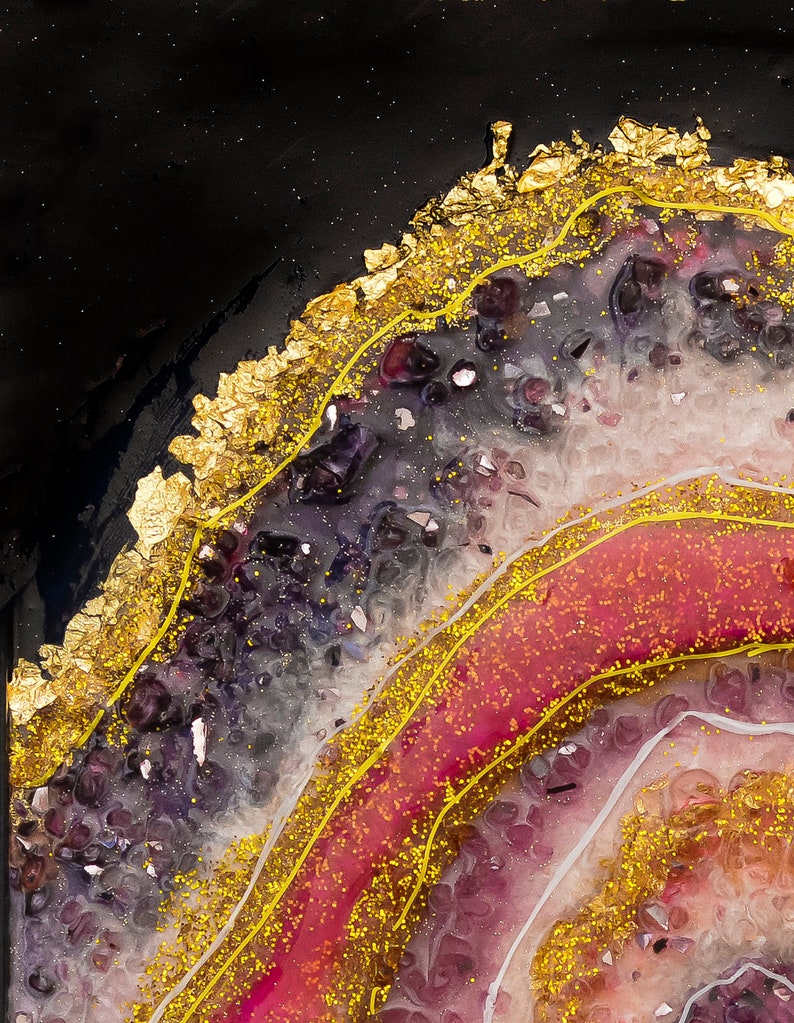 Amethyst geode Art Geode Wall Art With Real Amethyst Resin | Etsy