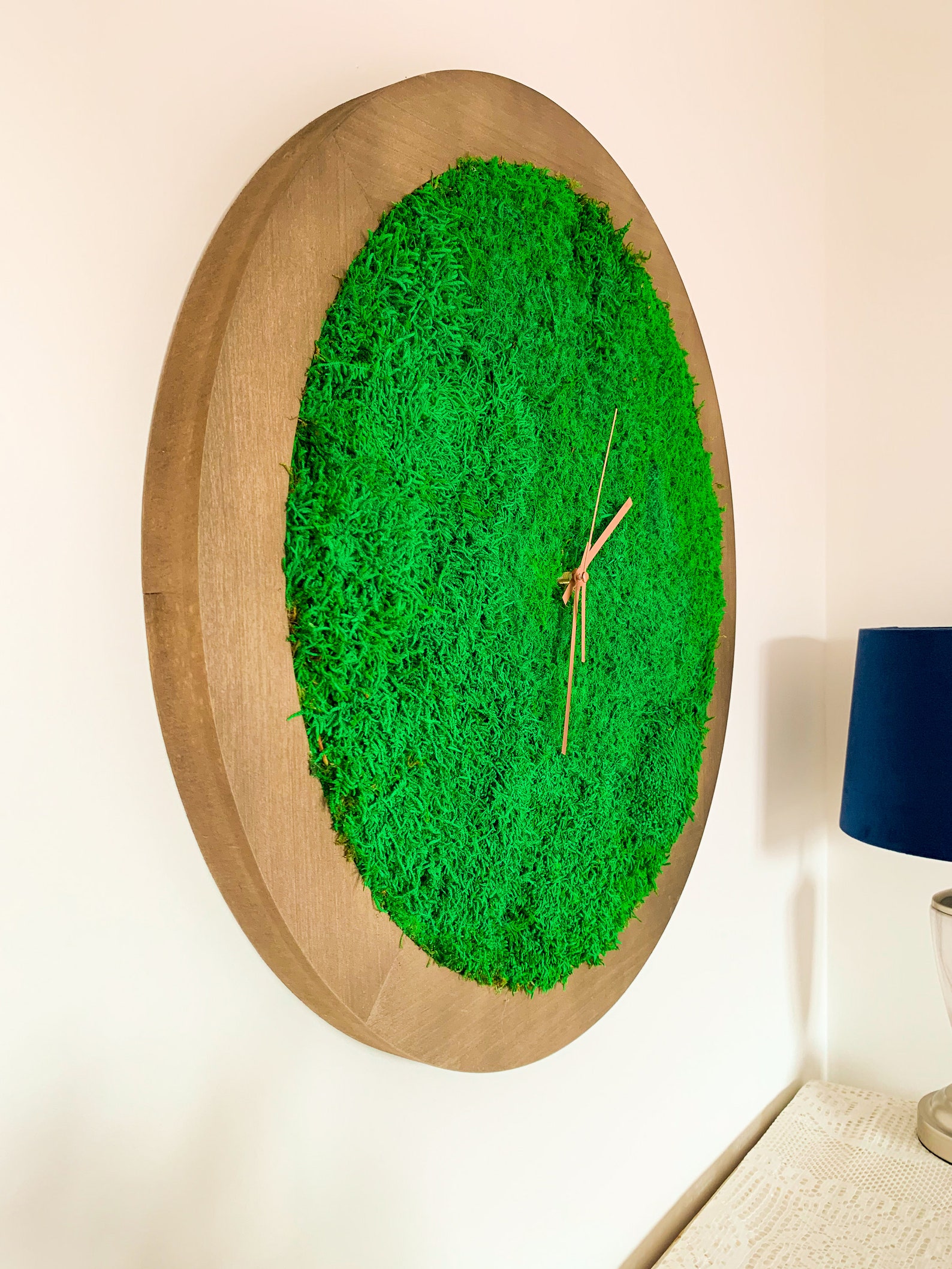 Large Wooden Wall Clock Oversized Wooden Clock Moss Wall - Etsy UK