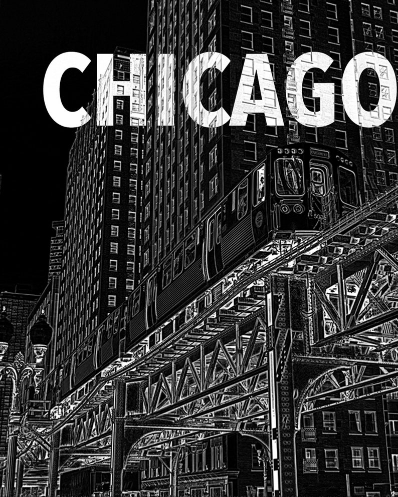 Chicago Graphic Poster - Etsy